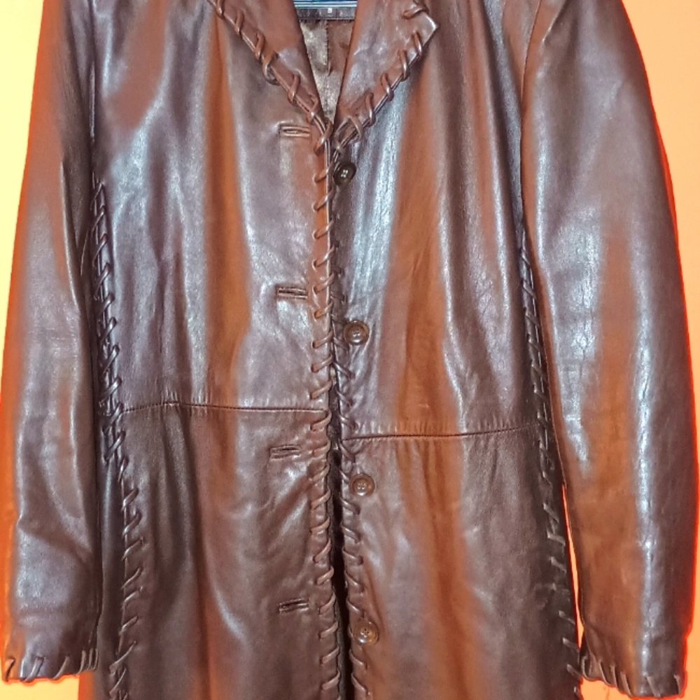 Collezione Sa Brown Leather Jacket Size Small - Gem